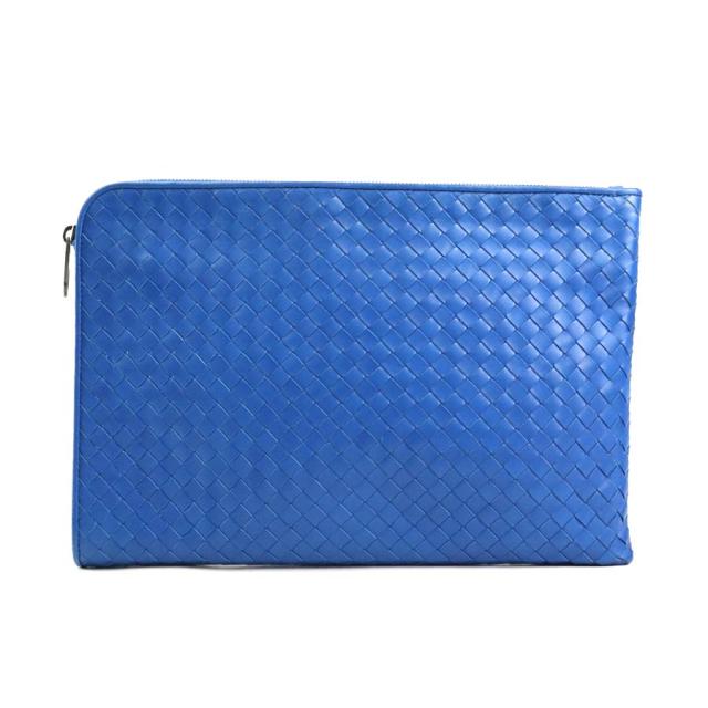 BOTTEGAVENETA ボッテガヴェネタ イントレチャート クラッチバッグ ブルー 14067 ユニセックス【中古】 h31166a