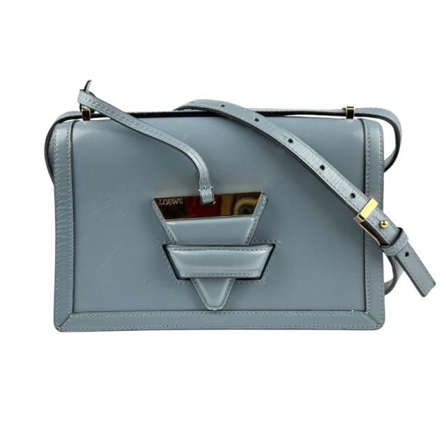 LOEWE ロエベ バルセロナ ショルダーバッグ ブルーグレー 14067 レディース【中古】 z5550