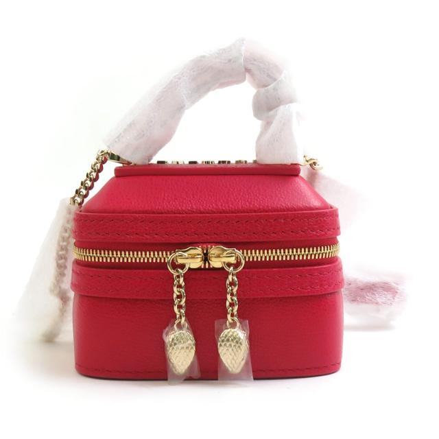BVLGARI ブルガリ セルペンティ ポーチ ショルダーポーチ レッド 14060 レディース【中古】 h31219a