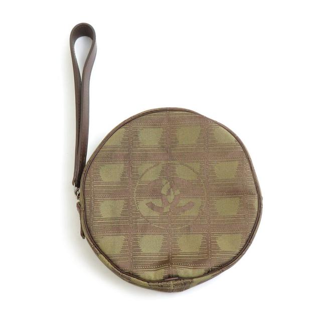 CHANEL シャネル ニュートラベルライン クラッチバッグ ポーチ カーキ/ブラウン 14058 レディース【中古】 e60499g