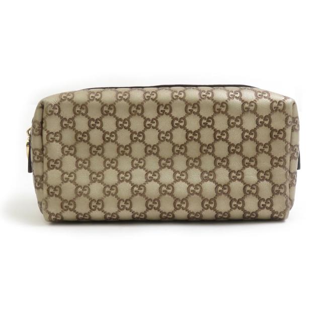 GUCCI グッチ マイクログッチシマ 153223 ポーチ ゴールド 14068 レディース【中古】 e60500a