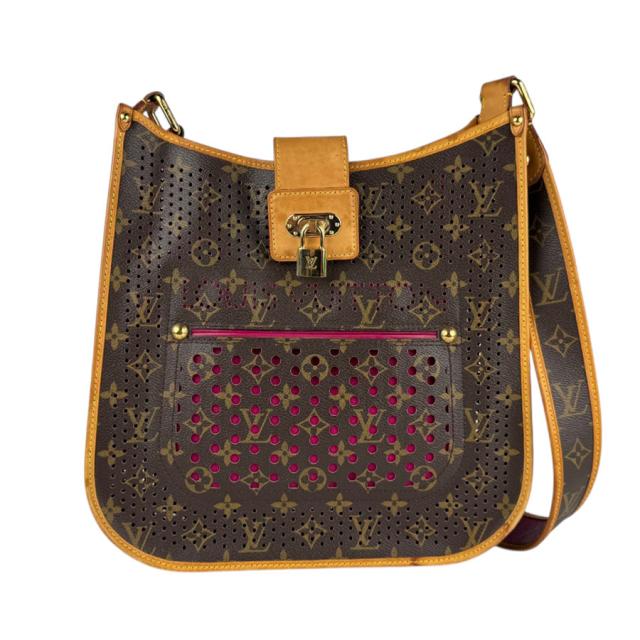 LOUIS VUITTON ルイ ヴィトン ミュゼット モノグラムペルフォ M95172  ショルダーバッグ ブラウン/マゼンタ 14057 レディース【中古】 z5606