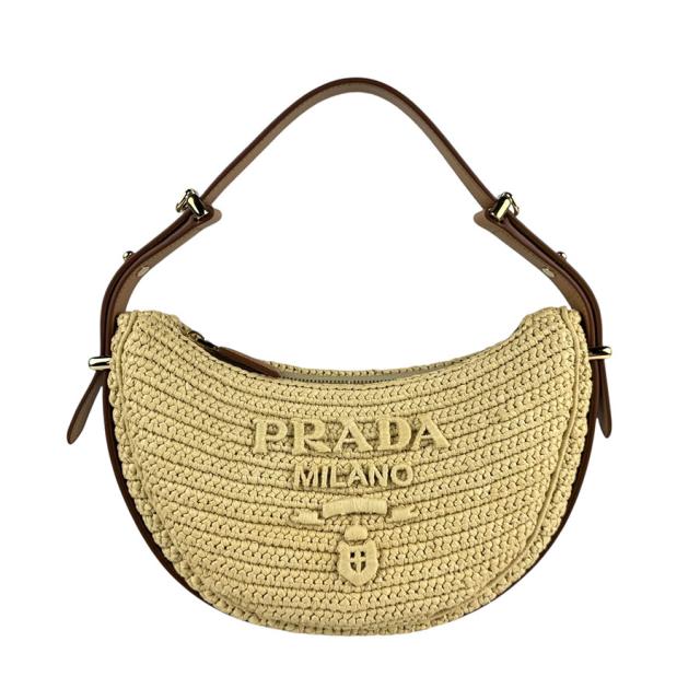 PRADA プラダ アーケ クロシェ ショルダーバッグ ショルダーバッグ ナチュラル×ベージュ 14059 レディース【中古】 z5618