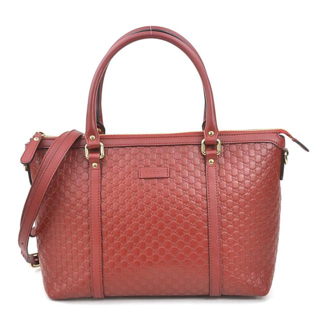 GUCCI グッチ マイクログッチシマ 449656 ハンドバッグ ショルダーバッグ レッド 14060 レディース【中古】 r10602g