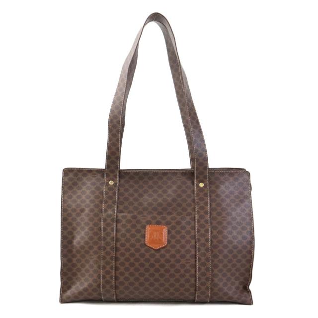 CELINE セリーヌ マカダム ショルダーバッグ ブラウン 14057 レディース【中古】 56203a