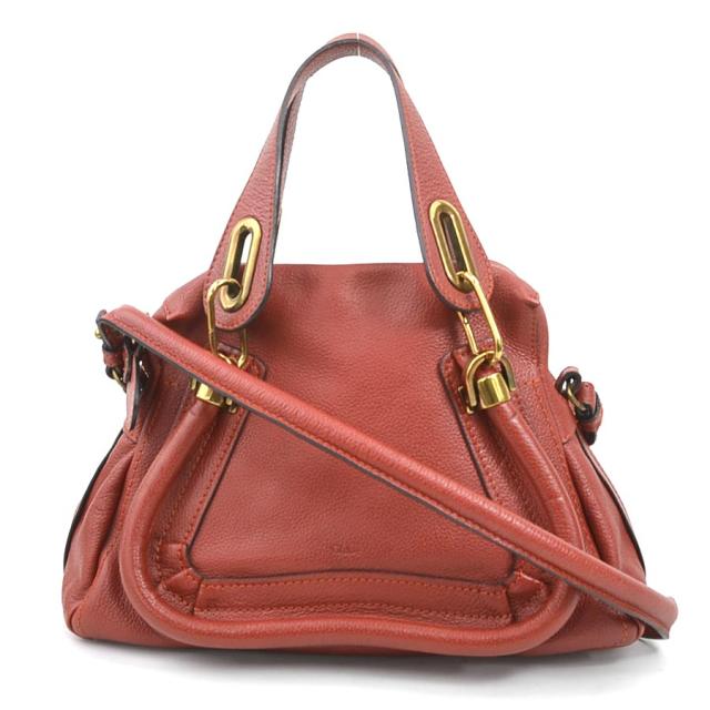 Chloe クロエ パラティ ハンドバッグ ショルダーバッグ レッド 14060 レディース【中古】 h31258g