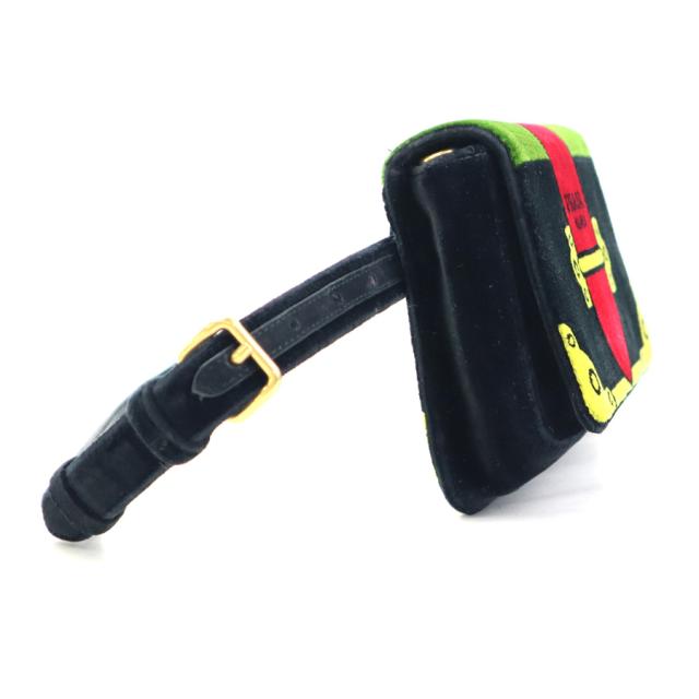 PRADA プラダ 斜め掛けショルダーバッグ ベルトバッグ ブラック/マルチカラー 14054 レディース【中古】 e60571a PRADA プラダ 斜め掛けショルダーバッグ ベルトバッグ ブラック/マルチ