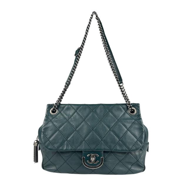 CHANEL シャネル ショルダーバッグ グリーン 14065 レディース【中古】 z5856