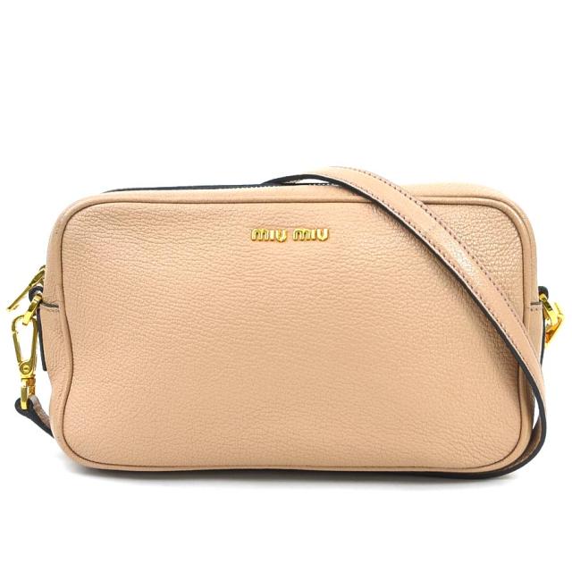 MIUMIU ミュウミュウ ショルダーバッグ ピンクベージュ 14059 レディース【中古】 h31274n