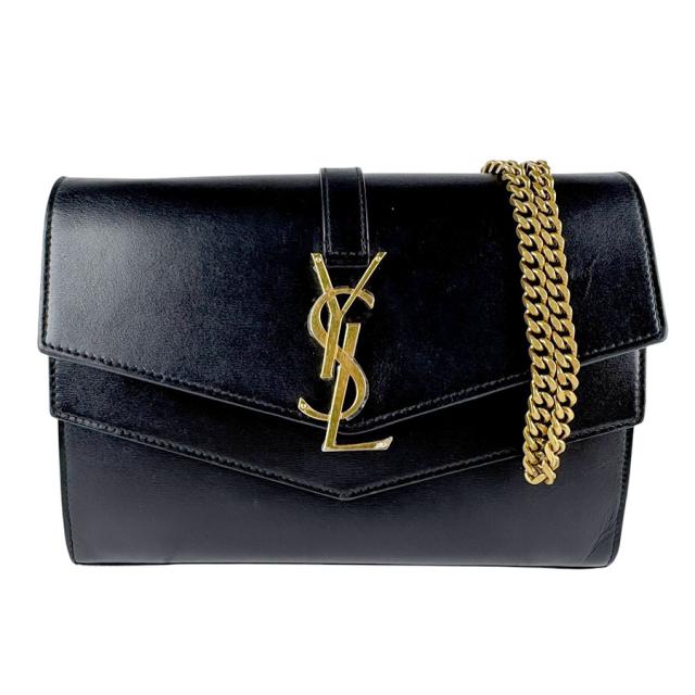 SAINT LAURENT サンローラン 575012  チェーンウォレット ブラック 14054 レディース【中古】 z5943