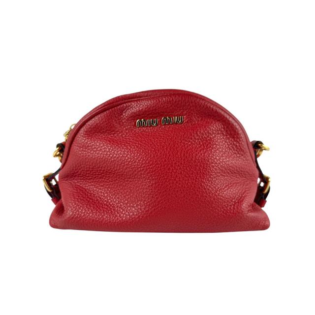 MIUMIU ミュウミュウ 斜め掛けショルダーバッグ レッド 14060 レディース【中古】 z5955