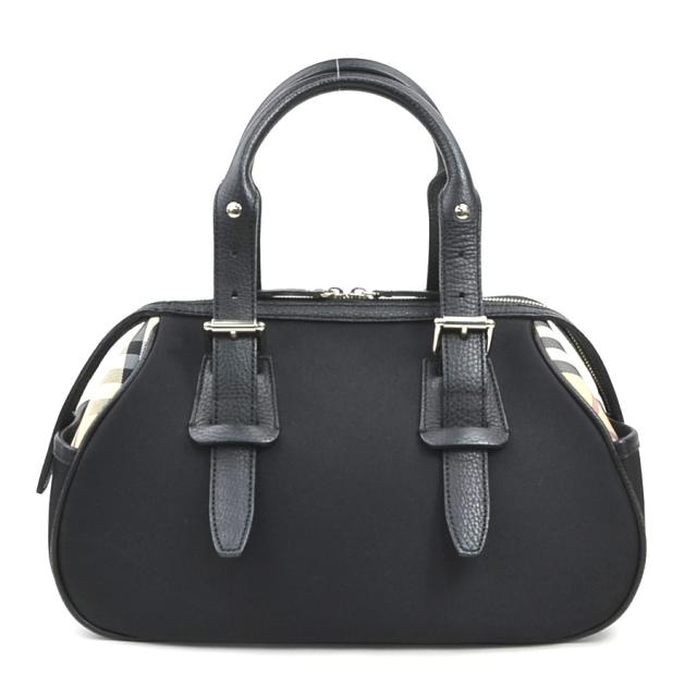 BURBERRY バーバリー ハンドバッグ ブラック×ベージュ 14054 レディース【中古】 h31337a