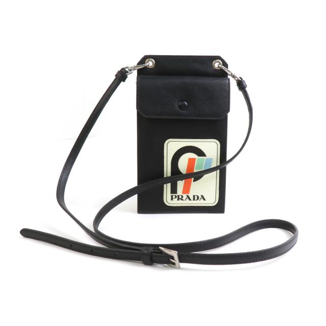 PRADA プラダ ショルダーバッグ スマホポーチ ブラック 14054 ユニセックス【中古】 h31342a