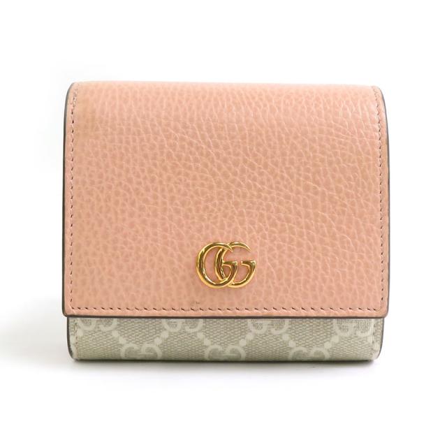 GUCCI グッチ 598587 二つ折り財布 ピンク×ベージュ 14061 レディース【中古】 56252a
