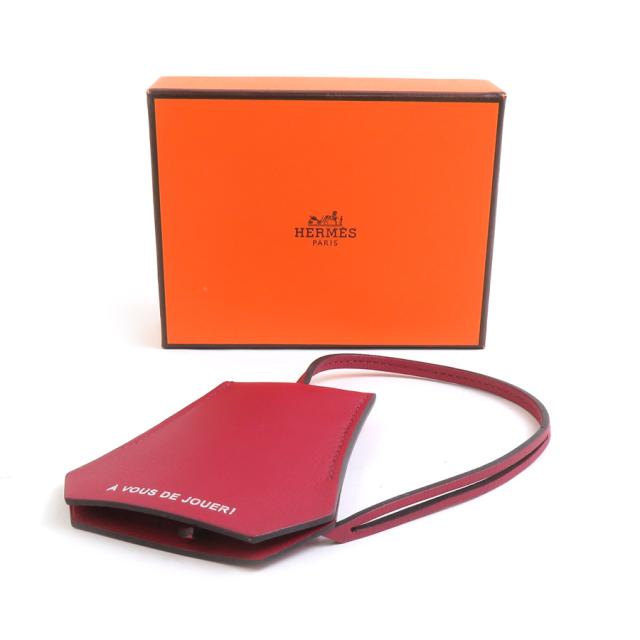 HERMES エルメス チャーム クロシェット バーガンディ/シルバー 14070