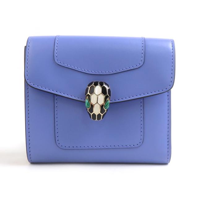 BVLGARI ブルガリ セルペンティ 二つ折り財布 パープル 14064 レディース【中古】 r10700i