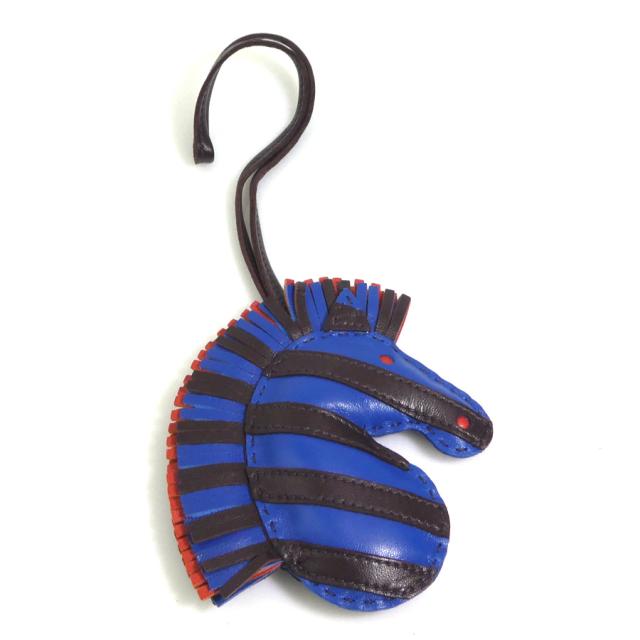 HERMES エルメス ジージーサバンナ チャーム ブルーフランス×ルージュセリエ×コルナリン 14067 ユニセックス【中古】 h31401a