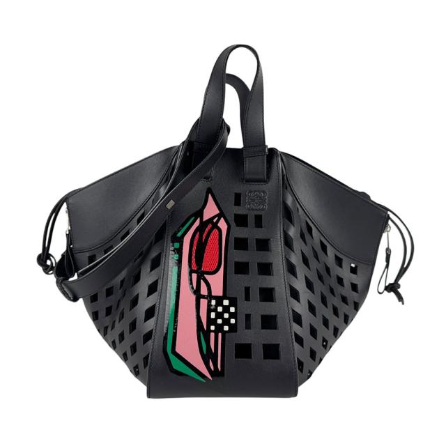LOEWE ロエベ ハンモック チューリップ ショルダーバッグ ブラック 14054 レディース【中古】 z6300