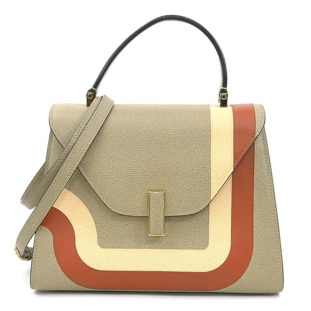 Valextra ヴァレクストラ イジィデ ミディアム ハンドバッグ ショルダーバッグ グレージュ 14055 レディース【中古】 90170a