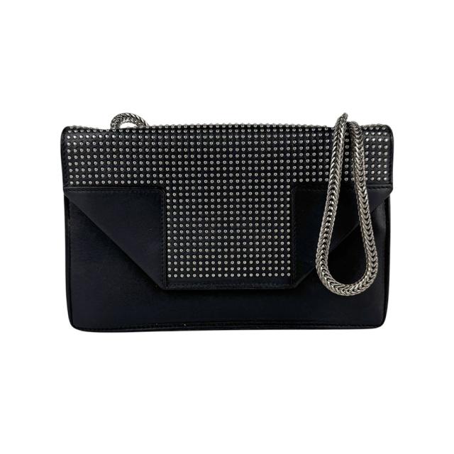 SAINT LAURENT サンローラン 斜め掛けショルダーバッグ ブラック/シルバー 14054 レディース【中古】 z6241