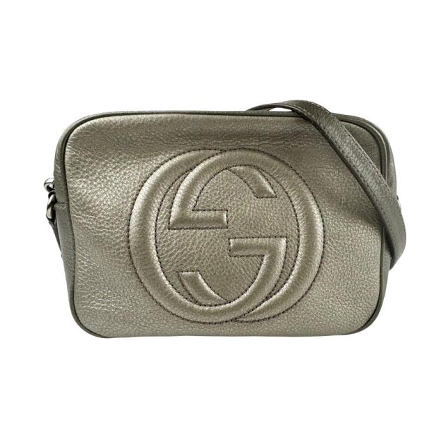 GUCCI グッチ ソーホー 308864 斜め掛けショルダーバッグ グレーゴールド/カーキグレー 14055 レディース【中古】 z6314