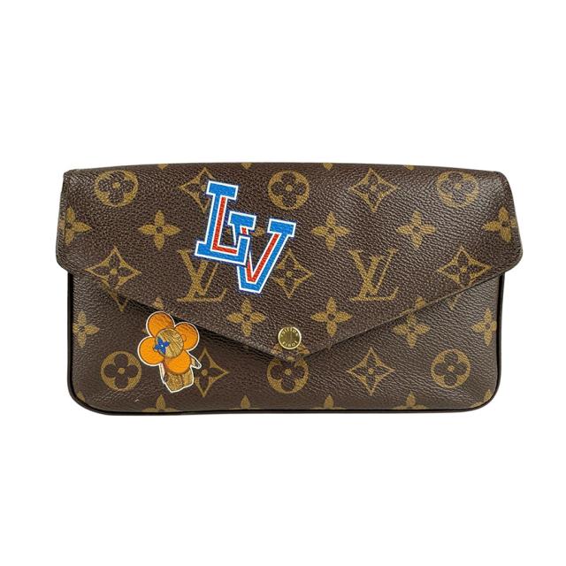 LOUIS VUITTON ルイ ヴィトン ポシェット フェリシー  チェーンウォレット ブラウン×ノワール 14057 レディース【中古】 z6429