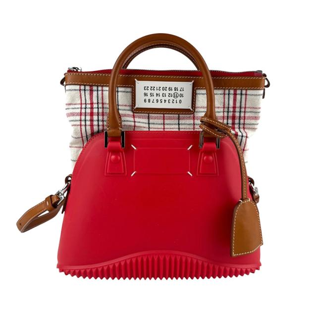 Maison Margiela メゾンマルジェラ 5AC ミニ ハンドバッグ ショルダーバッグ レッド 14060 レディース【中古】 z6458