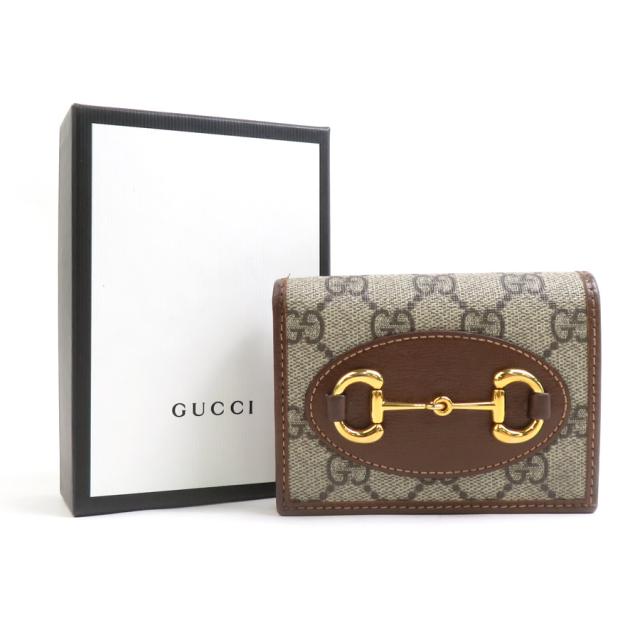 GUCCI グッチ ホースビット 621887 二つ折り財布 ブラウン 14057【中古