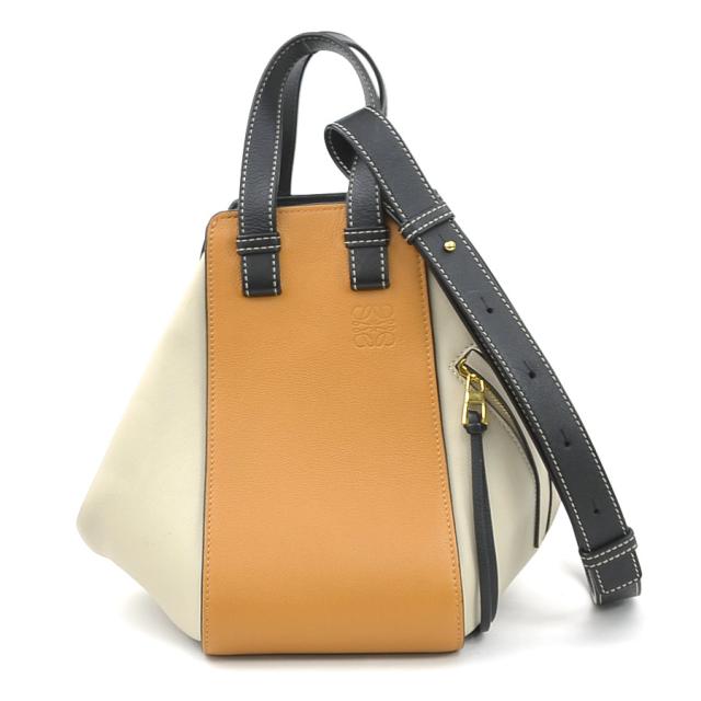 LOEWE ロエベ ハンモック スモール ハンドバッグ ショルダーバッグ ブラウン/グレージュ/ブラック 14057 ユニセックス【中古】 e60774k