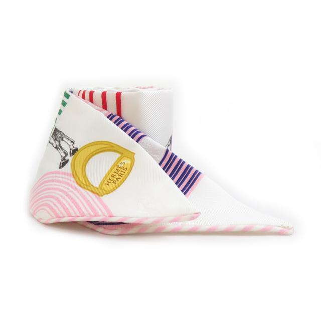 HERMES エルメス ツイリー スカーフ ホワイト/マルチカラー 14056 レディース【中古】 e60781g