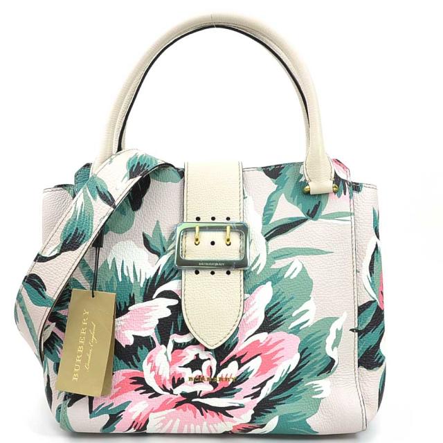 BURBERRY バーバリー ハンドバッグ ショルダーバッグ ライトベージュ×マルチカラー 14072 レディース【中古】 56282g