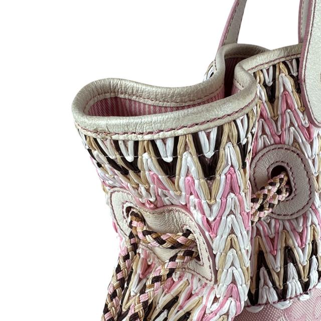 CELINE セリーヌ ハンドバッグ ピンク系×ホワイト 14061 レディース