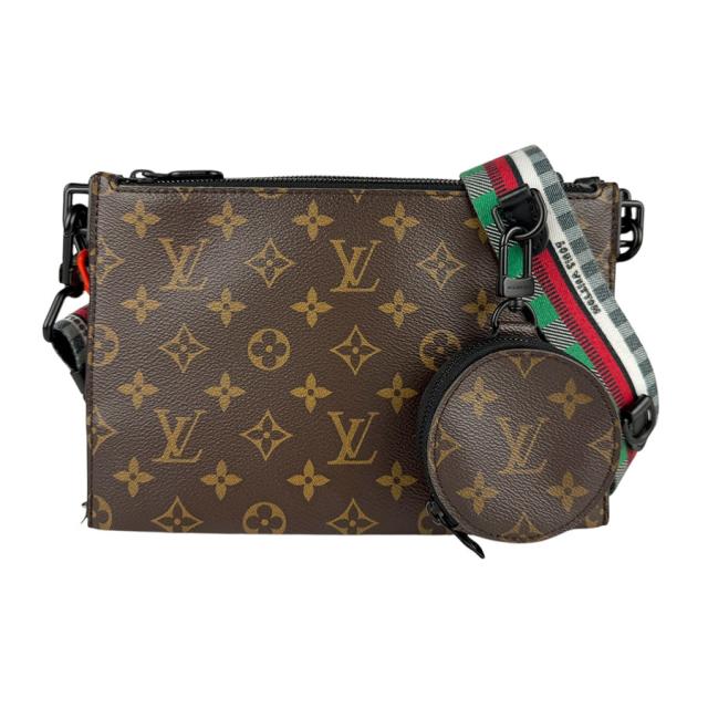 LOUIS VUITTON ルイ ヴィトン トリオポーチ NM モノグラム アンプラント M59681 斜め掛けショルダーバッグ ブラウン/ブラック/マルチカラー 14057 メンズ【中古】 z6569