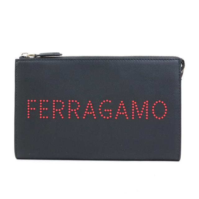 Salvatore Ferragamo サルヴァトーレフェラガモ クラッチバッグ ブラック 14054 ユニセックス【中古】 56301a