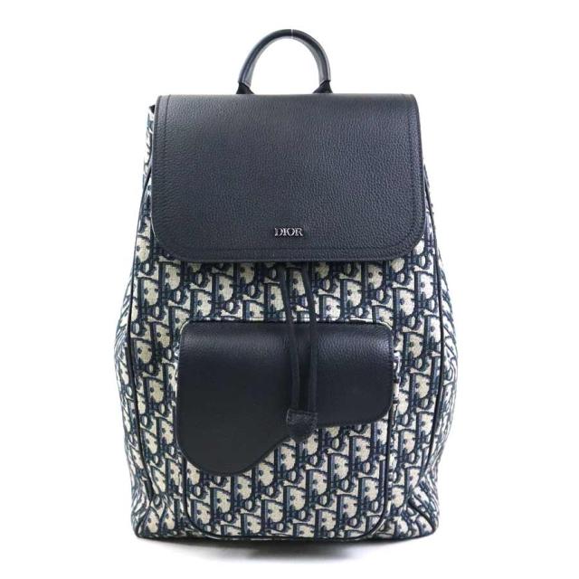Christian Dior クリスチャンディオール サドル オブリーク リュック ネイビー 14066 メンズ【中古】 90171k