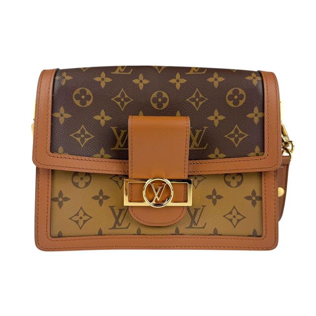 LOUIS VUITTON ルイ ヴィトン ドーフィーヌMM モノグラム リバース M45958 ショルダーバッグ ブラウン 14057 レディース【中古】 z6692