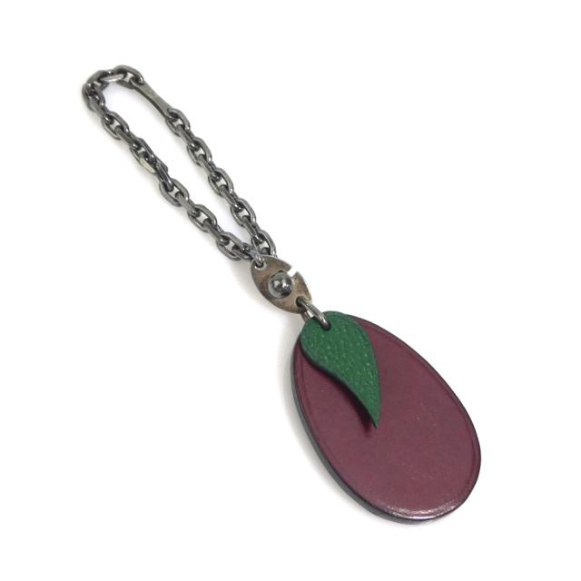 HERMES エルメス フルーツモチーフ プラム チャーム ボルドー/シルバー 14070 レディース【中古】 e60866a