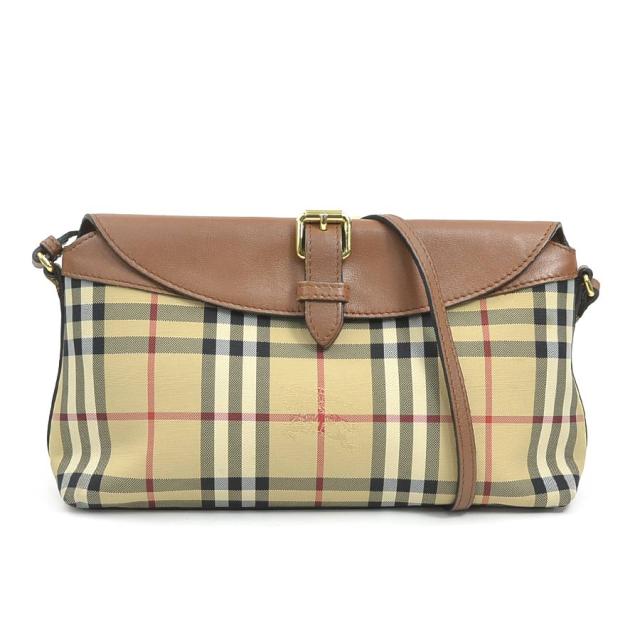 BURBERRY バーバリー ショルダーバッグ ブラウン×ベージュ 14057 レディース【中古】 h31492g