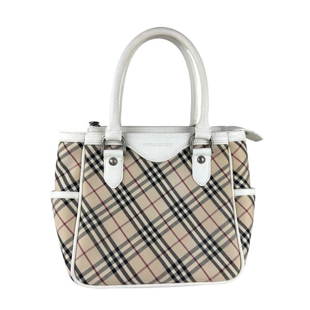 BURBERRY バーバリー ハンドバッグ ホワイト×ベージュ 14056 レディース【中古】 z6760
