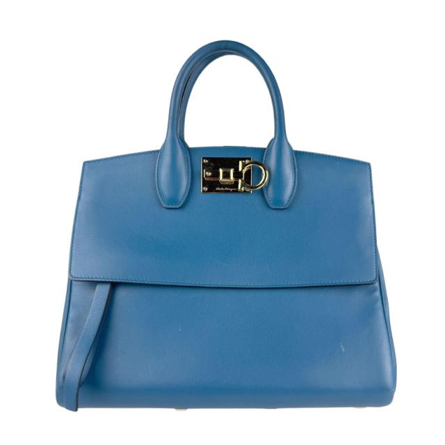 Salvatore Ferragamo サルヴァトーレフェラガモ ガンチーニ ハンドバッグ ショルダーバッグ ブルー 14067 ユニセックス【中古】 z6767