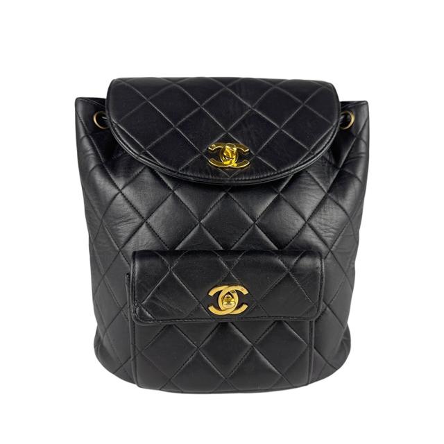 CHANEL シャネル マトラッセ リュック ブラック/ゴールド 14054 レディース【中古】 z6816