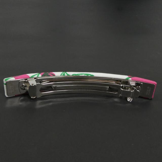 HERMES エルメス バレッタ ホワイト/ピンク/グリーン/シルバー 14056