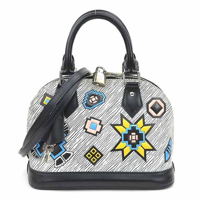 LOUIS VUITTON ルイ ヴィトン アルマBB エピデニム M50834 ハンドバッグ ショルダーバッグ ホワイト×ブラック 14056 レディース【中古】 90182a