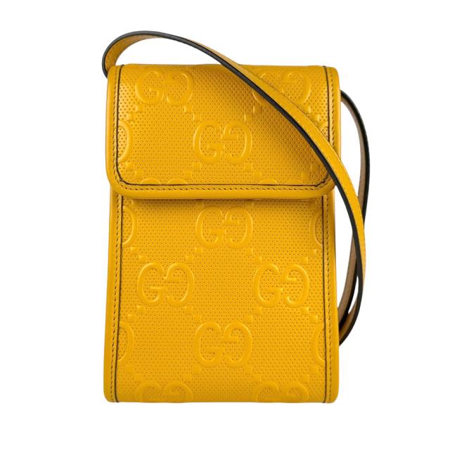 GUCCI グッチ GGエンボス 625571 ショルダーバッグ イエロー 14063 レディース【中古】 z6969