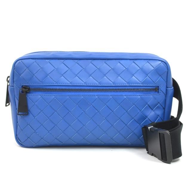 BOTTEGAVENETA ボッテガヴェネタ イントレチャート ボディバッグ ブルー 14067 メンズ【中古】 r10803a