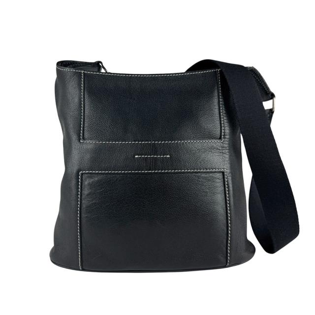 HERMES エルメス グッドニュースPM ショルダーバッグ ブラック 14054 レディース【中古】 z7092