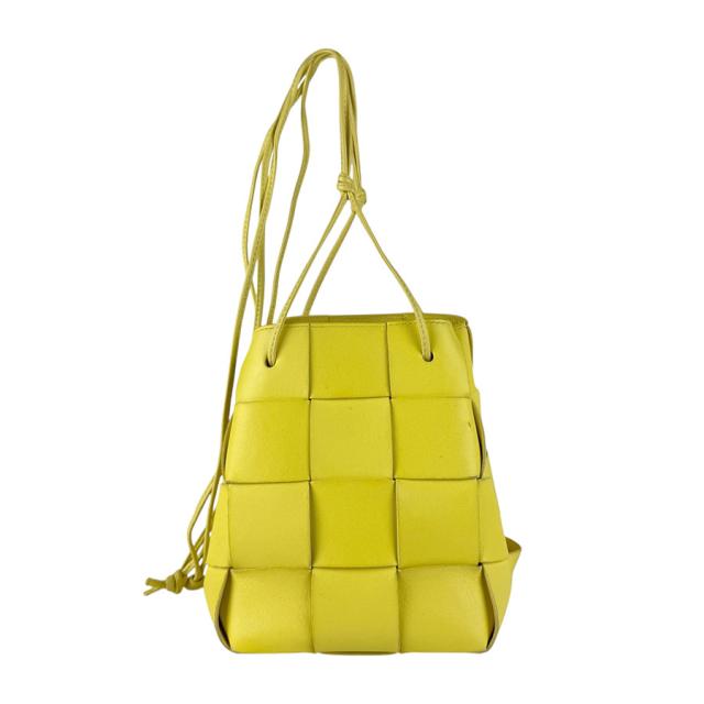 BOTTEGAVENETA ボッテガヴェネタ スモールカセット ショルダーバッグ イエロー 14063 レディース【中古】 z7100