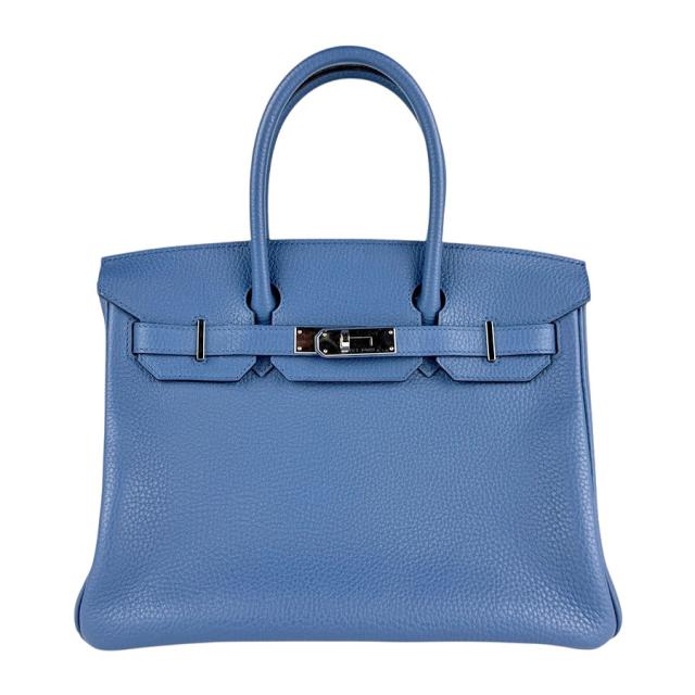 HERMES エルメス バーキン30 ハンドバッグ ブルーアガット 14067 レディース【中古】 z7278
