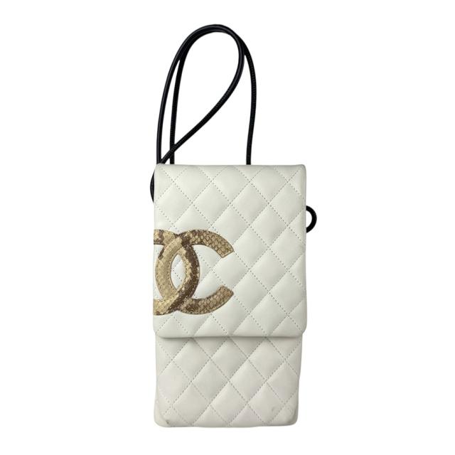 CHANEL シャネル ショルダーバッグ ホワイト×ベージュ 14056 レディース【中古】 z7354