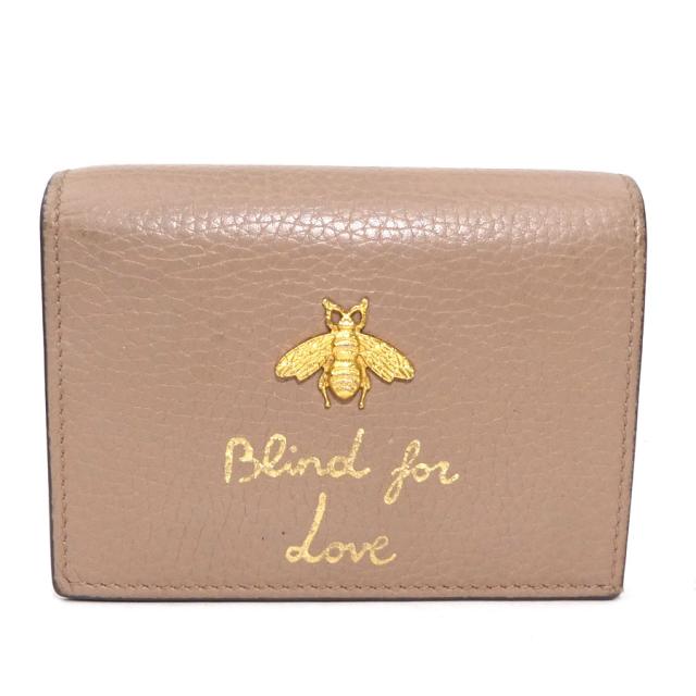 GUCCI グッチ 460185 二つ折り財布 ベージュ 14059 レディース【中古】 r10841a